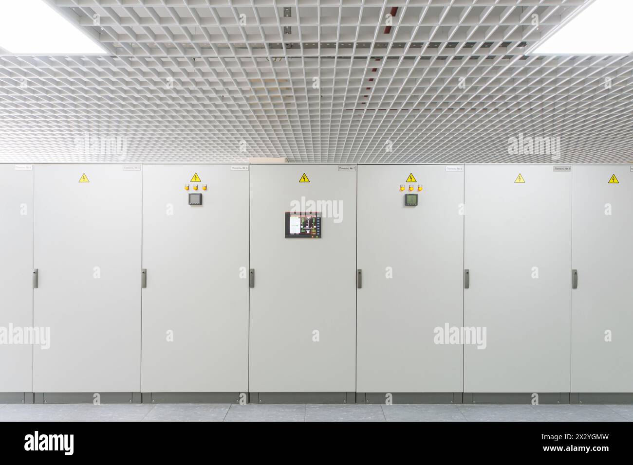 Row of racks with equipment for telecom Stock Photo - Alamy