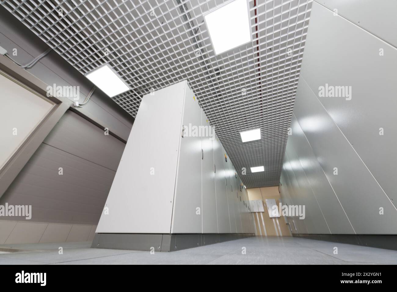 Room with racks of telecommunications equipment Stock Photo - Alamy