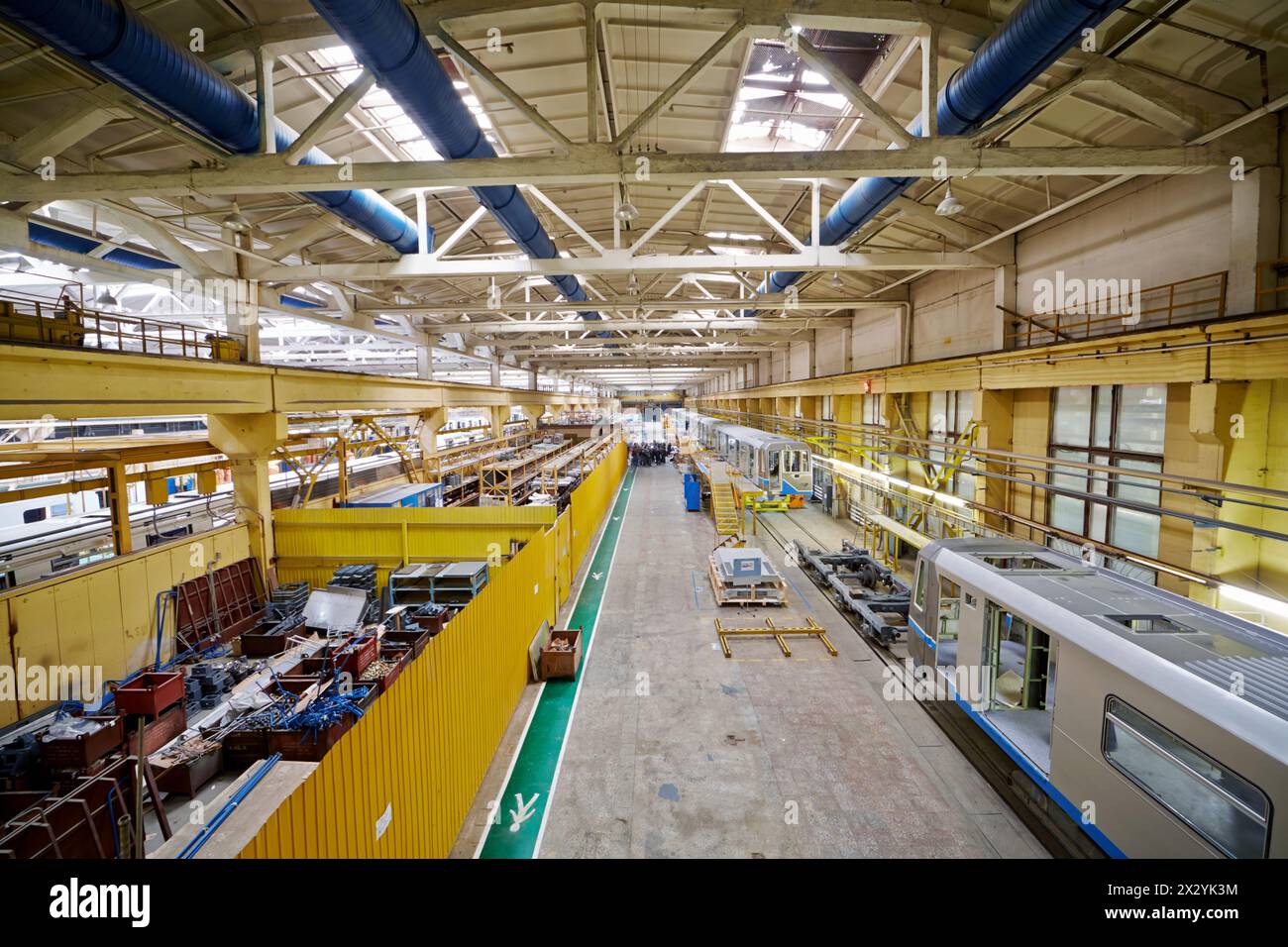 MYTISHCHI - APR 18: Assembling shop floor at Mytishchi Metrovagonmash ...