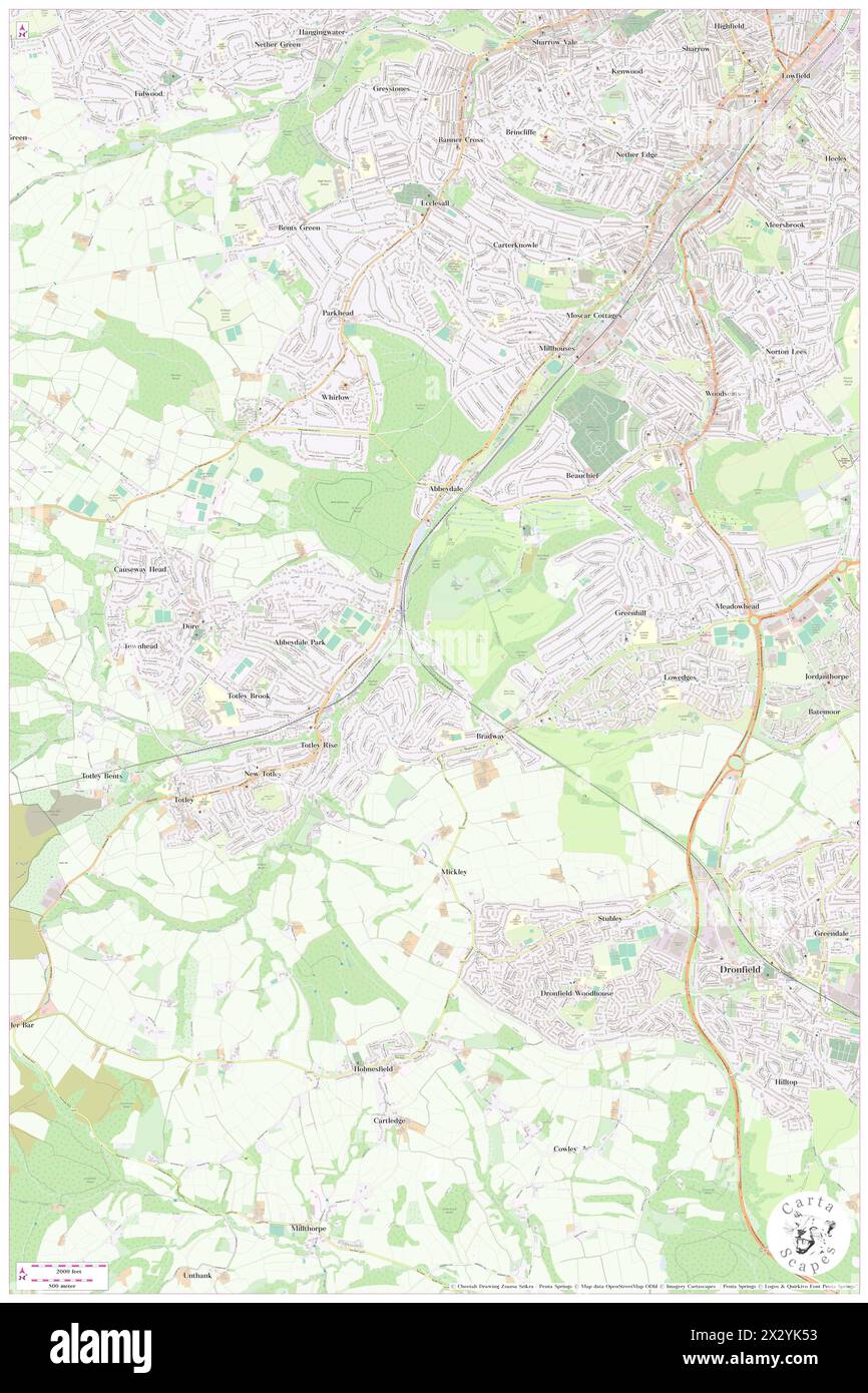 Sheffield road map hi-res stock photography and images - Alamy