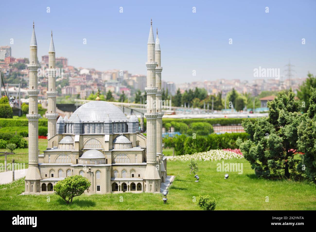 ISTANBUL - JULY 4: Selimiye Mosque model in Miniaturk Museum, on July 4 ...