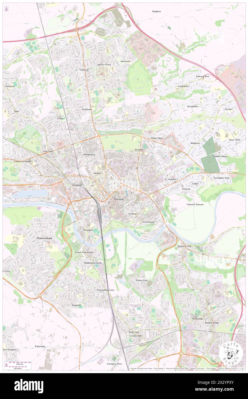 Preston map Cut Out Stock Images & Pictures - Alamy
