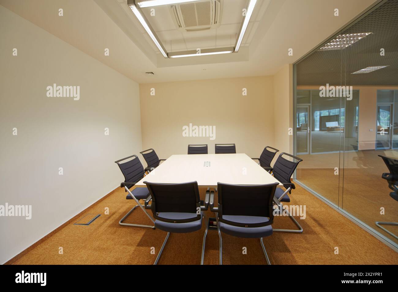 MOSCOW - AUG 20: Meeting room for 8 people in Moscow School of ...