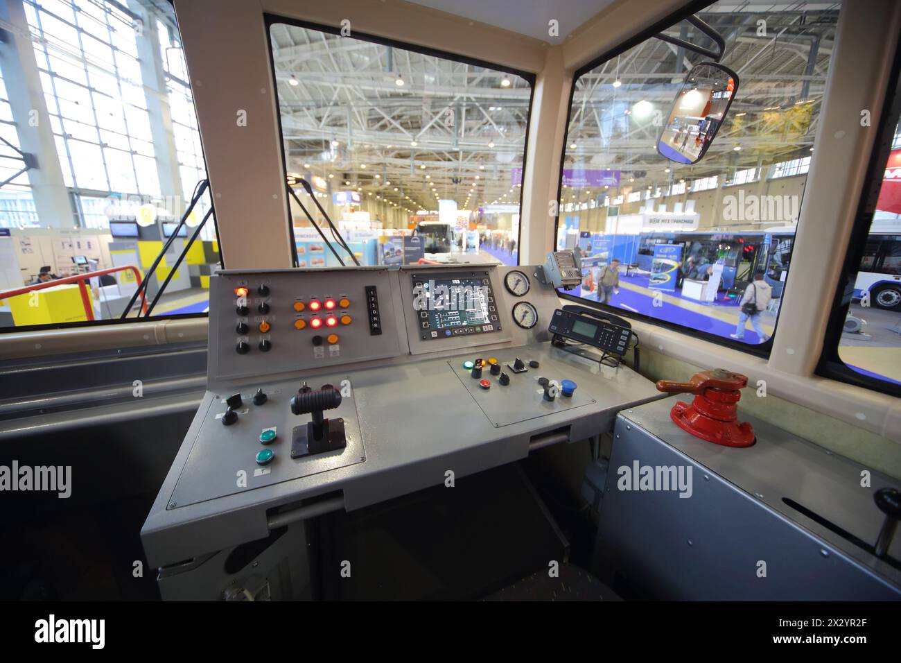 MOSCOW - OCT 3: Model of control panel subway car at the Second ...