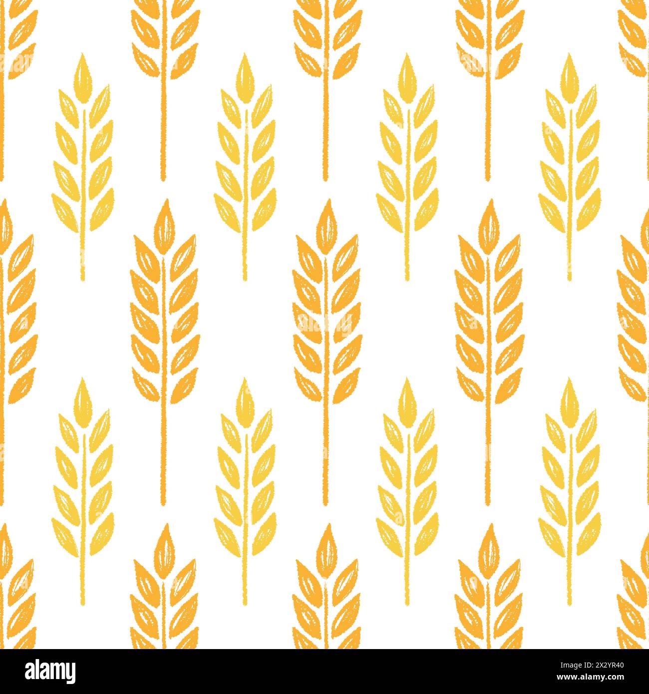 Wheat brush texture seamless pattern background. Hand drawn crayon ...