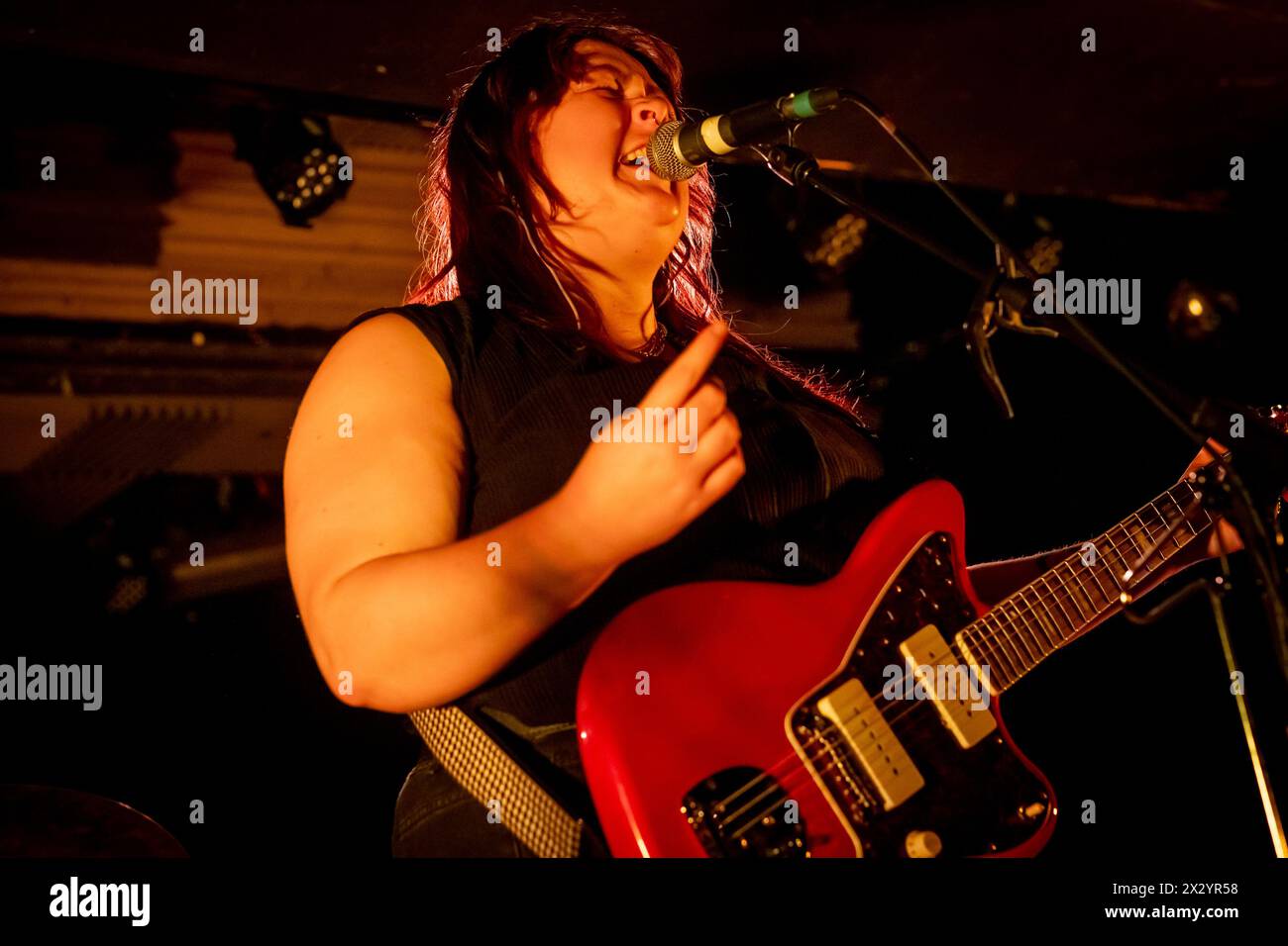 Glasgow, Scotland. Tue 23 April 2024. Welsh band Adwaith onstage at ...