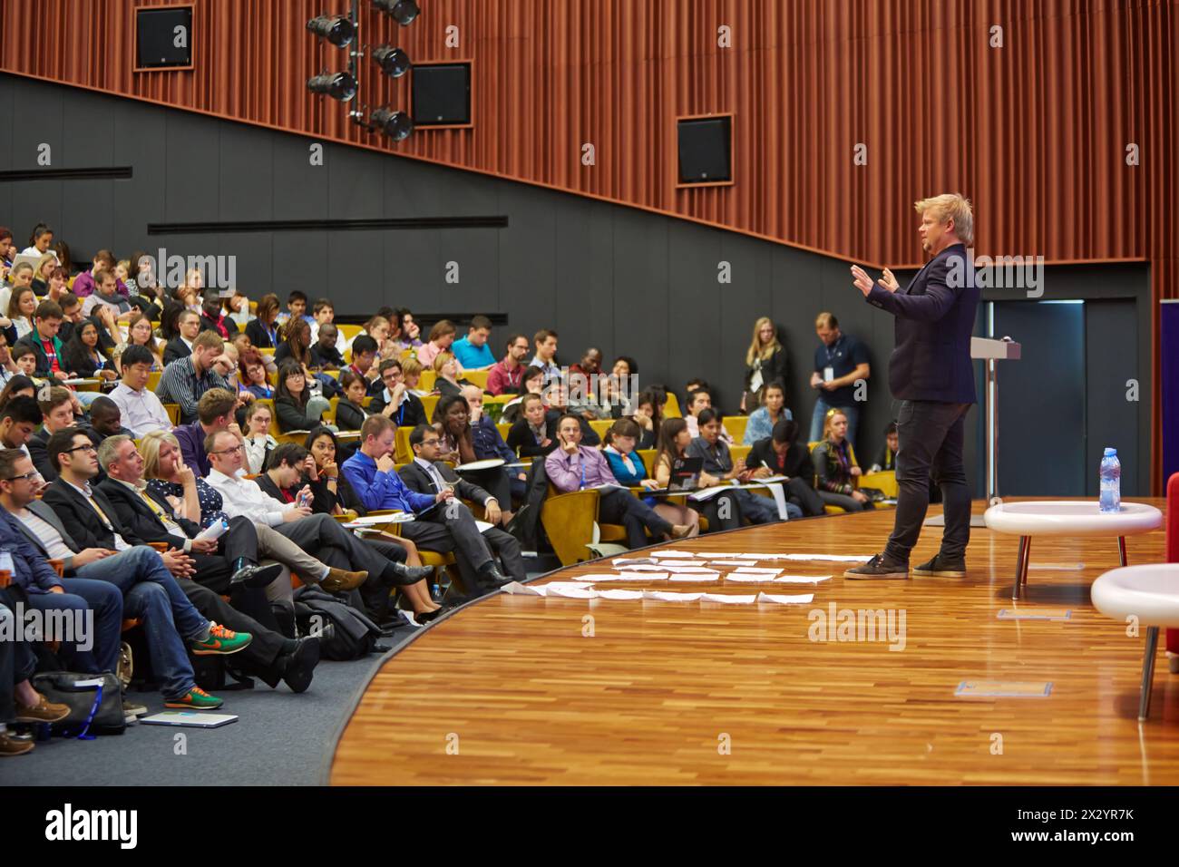 MOSCOW - AUG 20: Jon Froda, Co-founder of Podio speaks to audience at ...