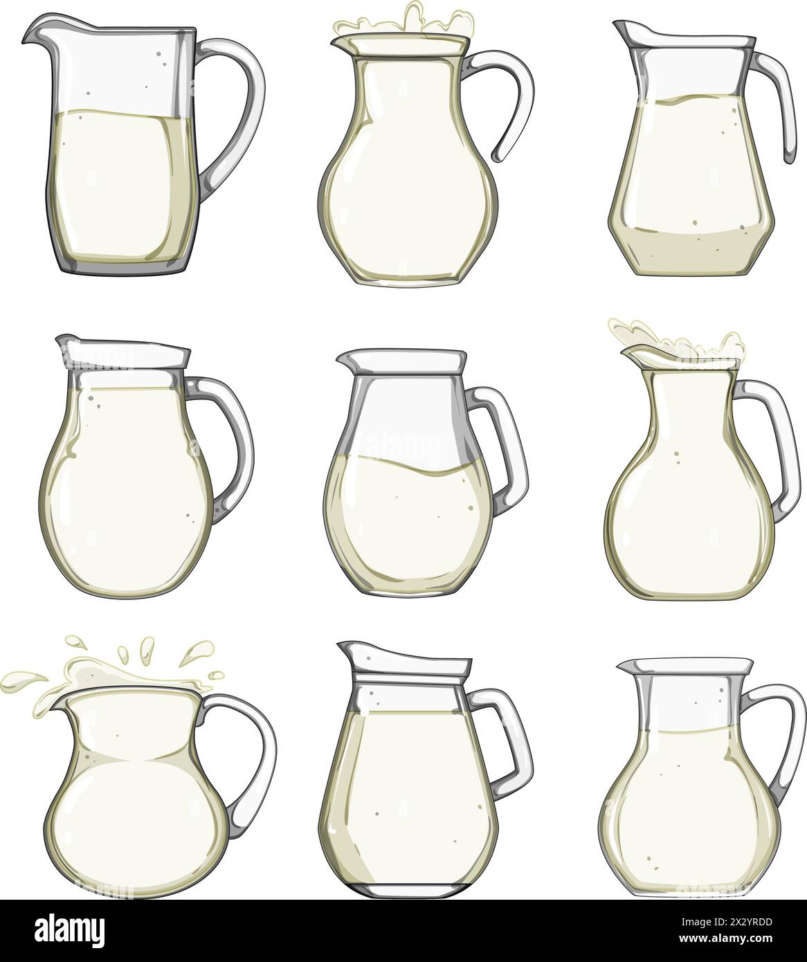 milk jug set cartoon vector illustration Stock Vector Image & Art - Alamy