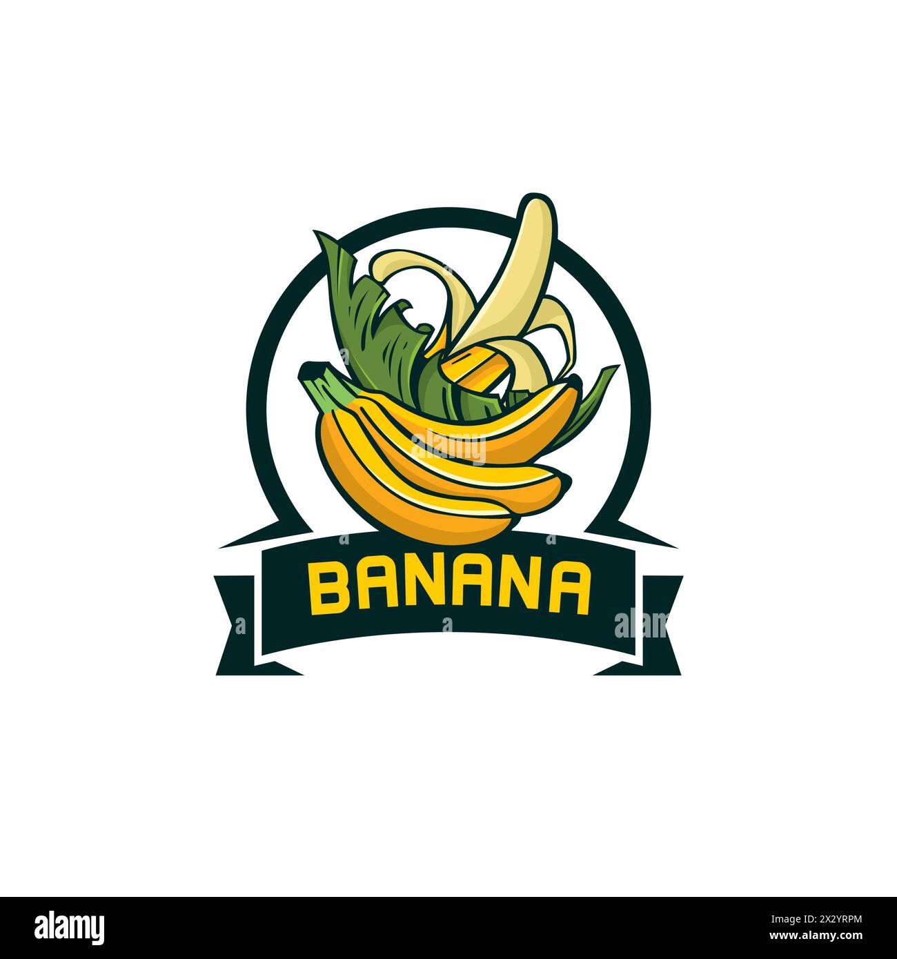 banana logo badge. banana vector illustration Stock Vector Image & Art ...