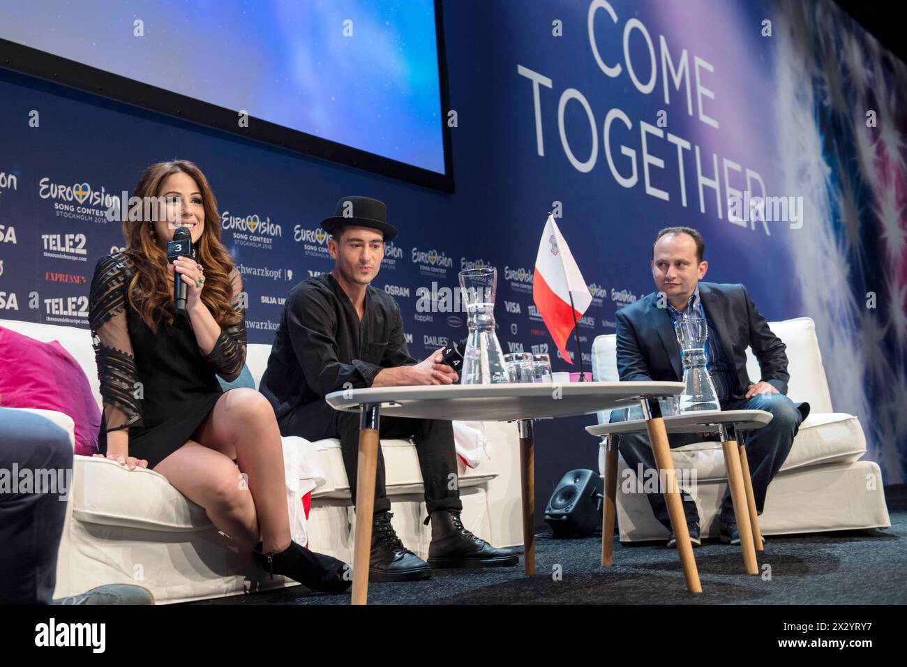 Maltese Singer Ira Losco at a Pressconference for the Eurovision 2016 ...