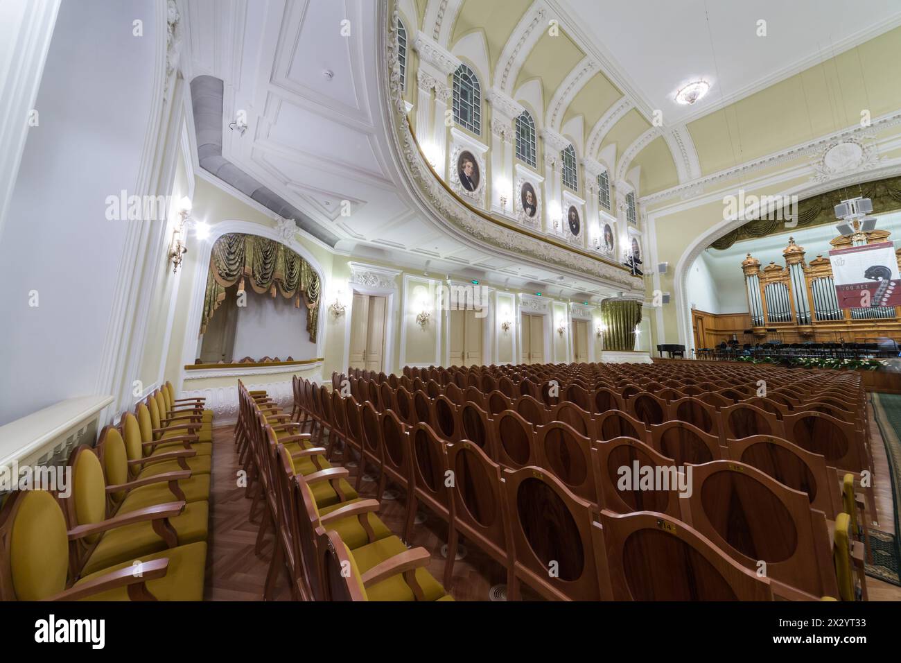 MOSCOW - OCT 4: Hall of the Moscow Tchaikovsky Conservatory on October ...