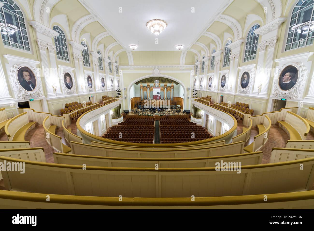 MOSCOW - OCT 4: Hall of the Moscow Tchaikovsky Conservatory (top view ...