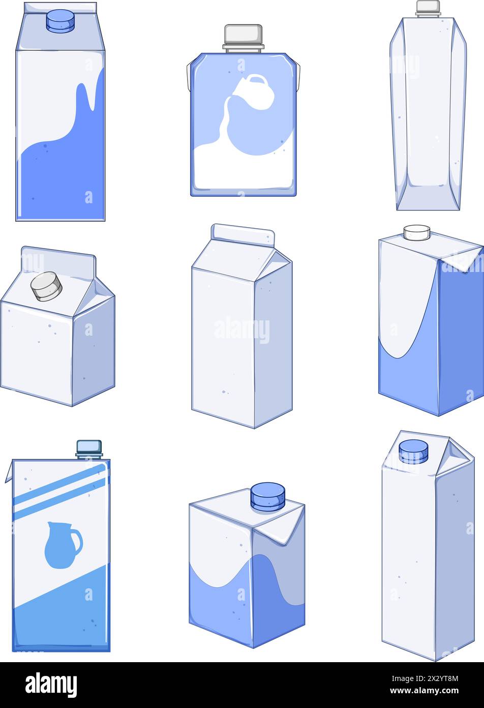 milk box set cartoon vector illustration Stock Vector Image & Art - Alamy