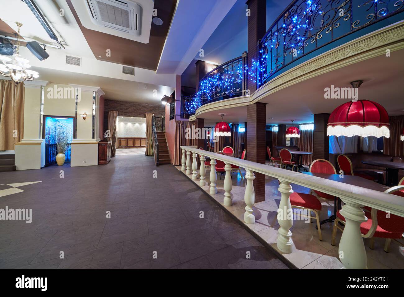 Empty hall in restaurant Stock Photo - Alamy