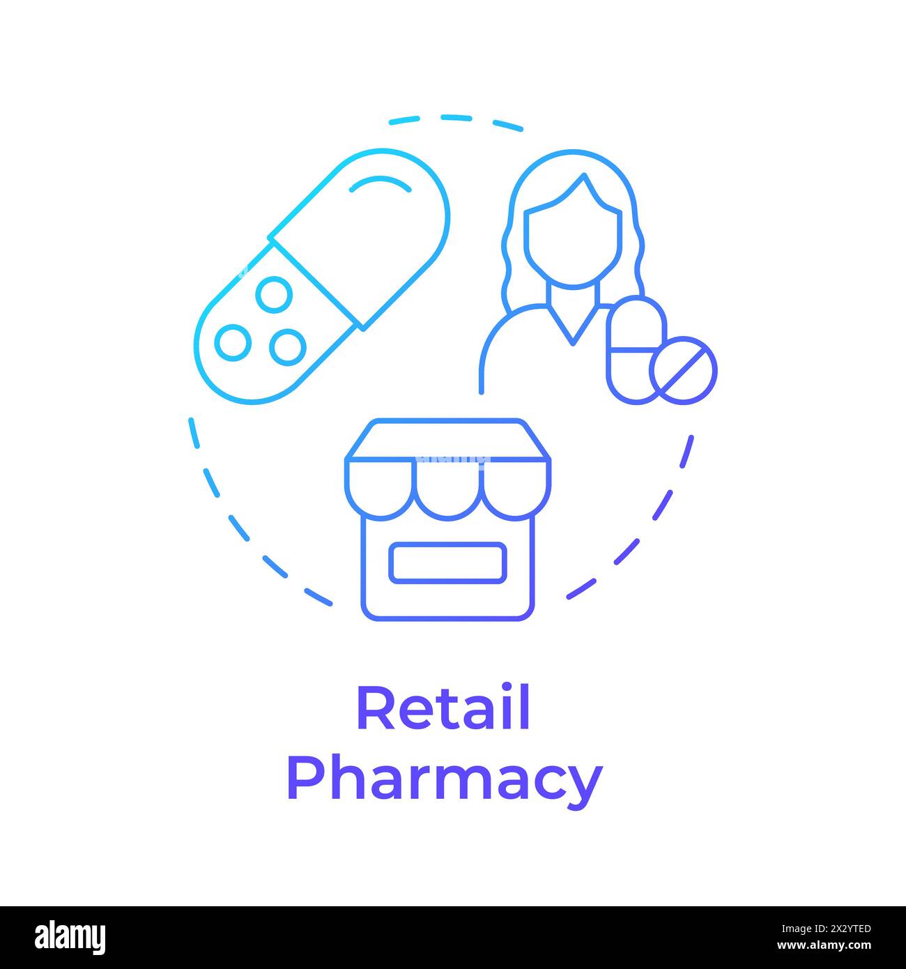 Retail pharmacy blue gradient concept icon Stock Vector Image & Art - Alamy