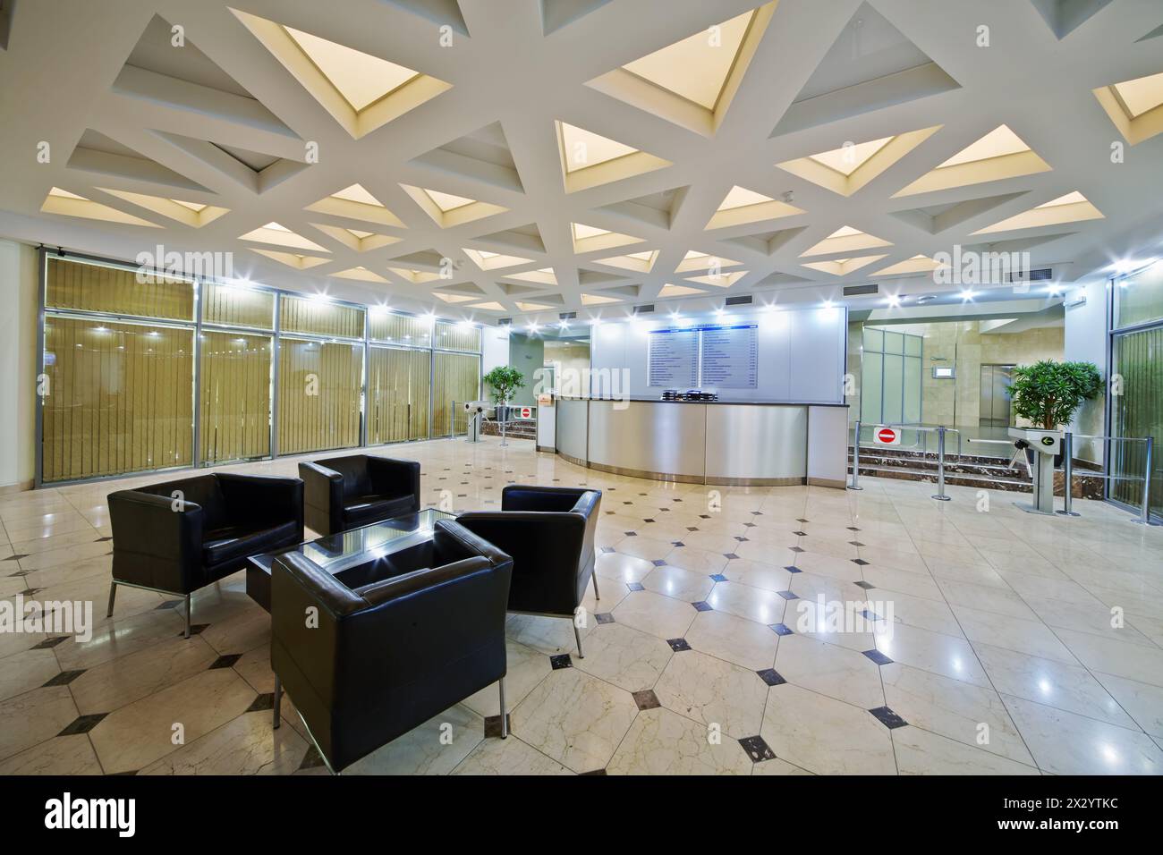 Empty lobby at business center Stock Photo - Alamy