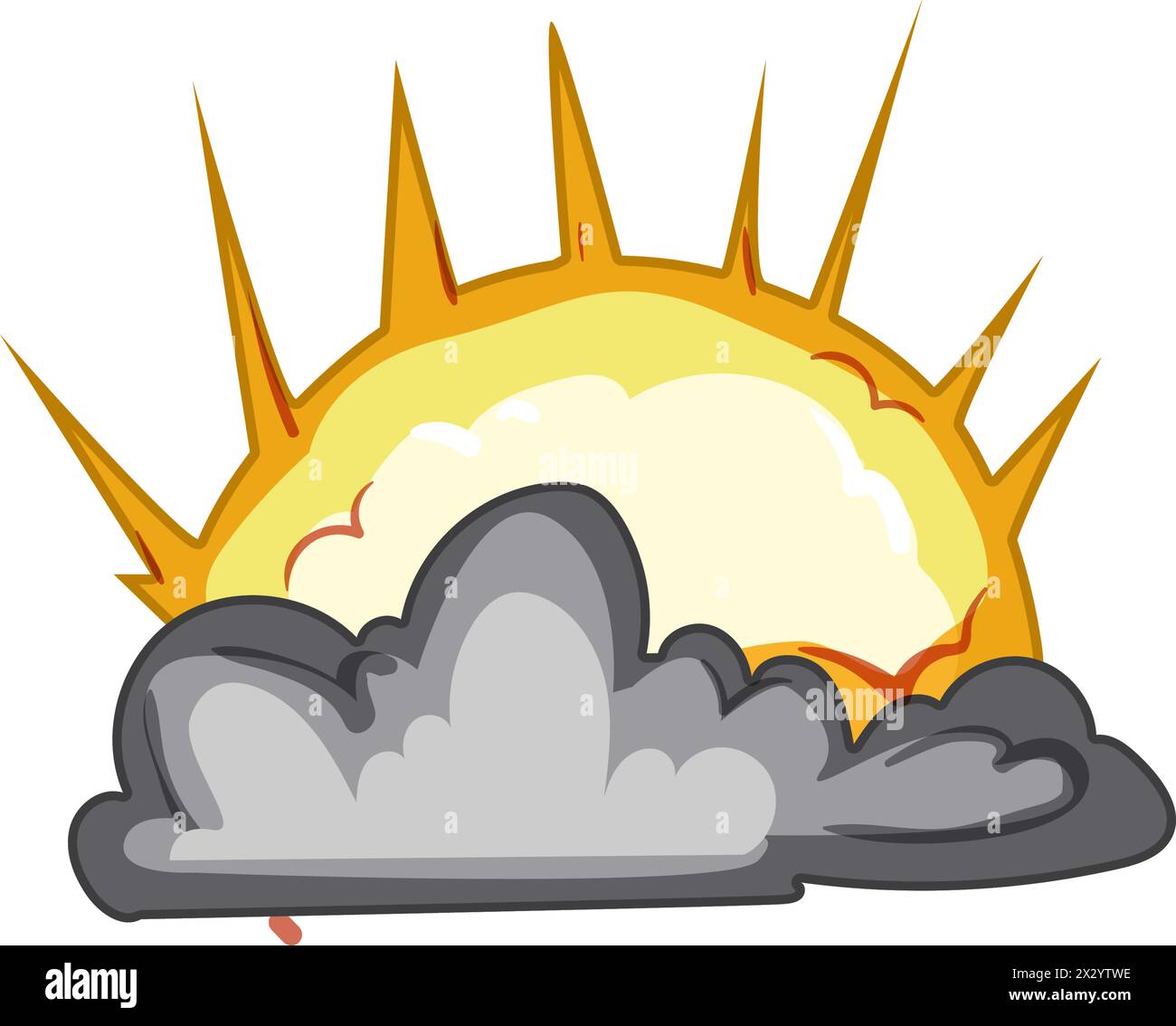 destruction explosion effect cartoon vector illustration Stock Vector ...