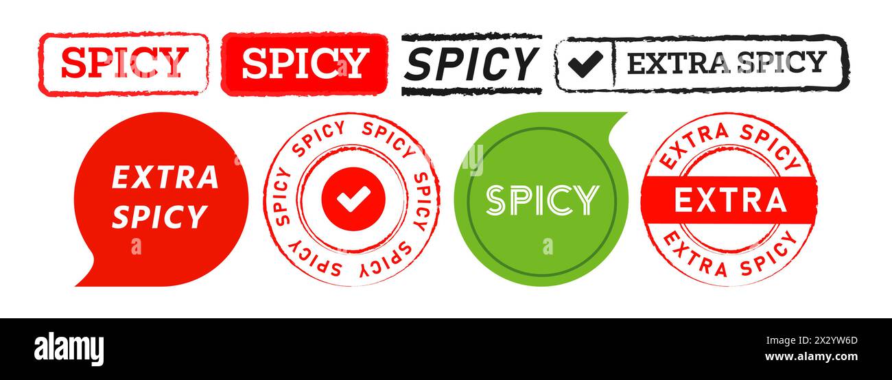 spicy rectangle circle stamp and speech bubble label sticker for ...