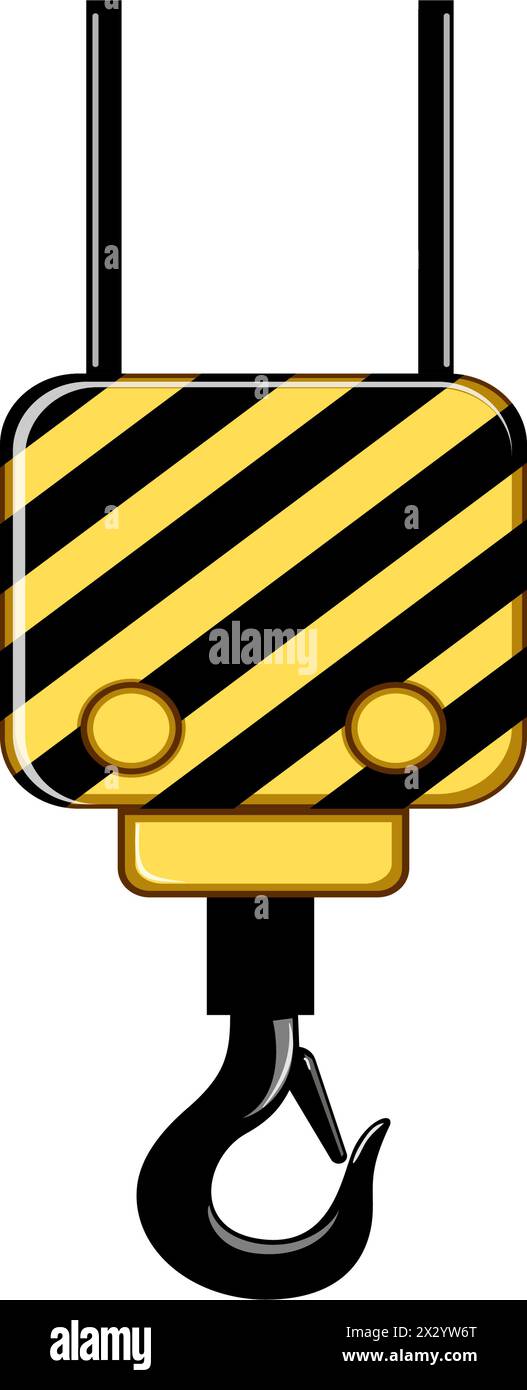 construction crane hook cartoon vector illustration Stock Vector Image ...