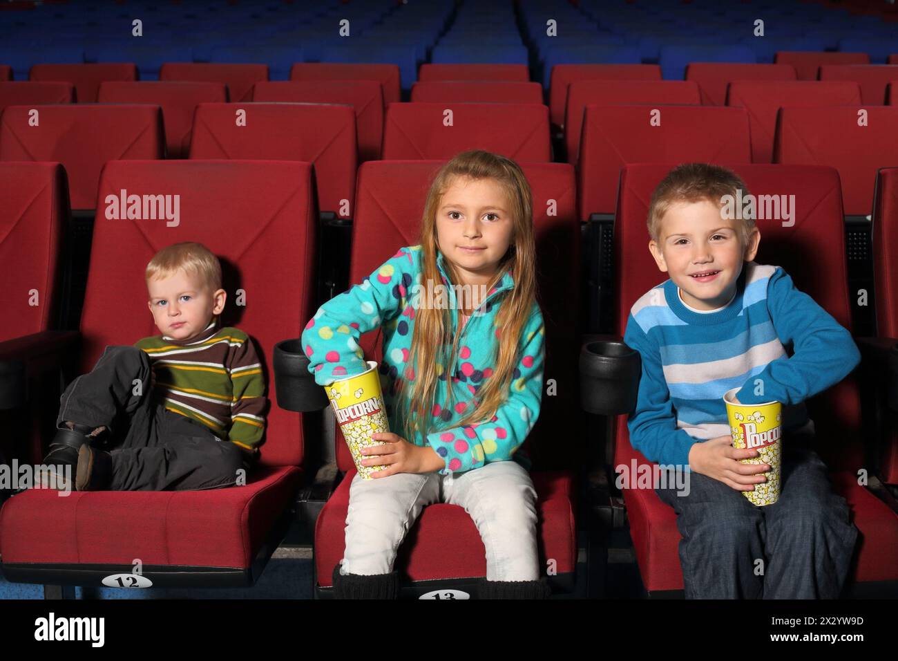 Children row movie popcorn hi-res stock photography and images - Alamy