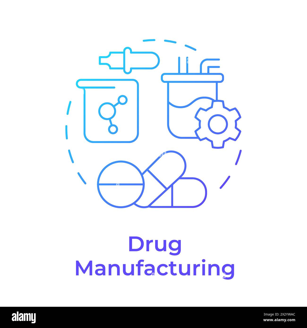 Drug manufacturing blue gradient concept icon Stock Vector Image & Art ...