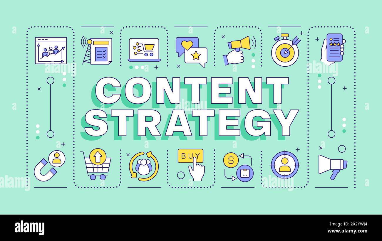 Content strategy turquoise word concept Stock Vector Image & Art - Alamy
