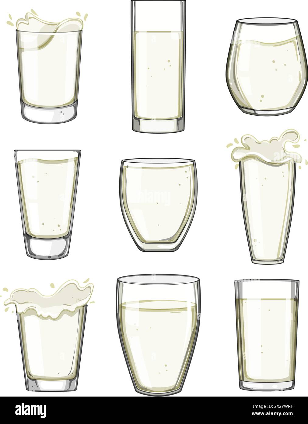 milk cup set cartoon vector illustration Stock Vector Image & Art - Alamy