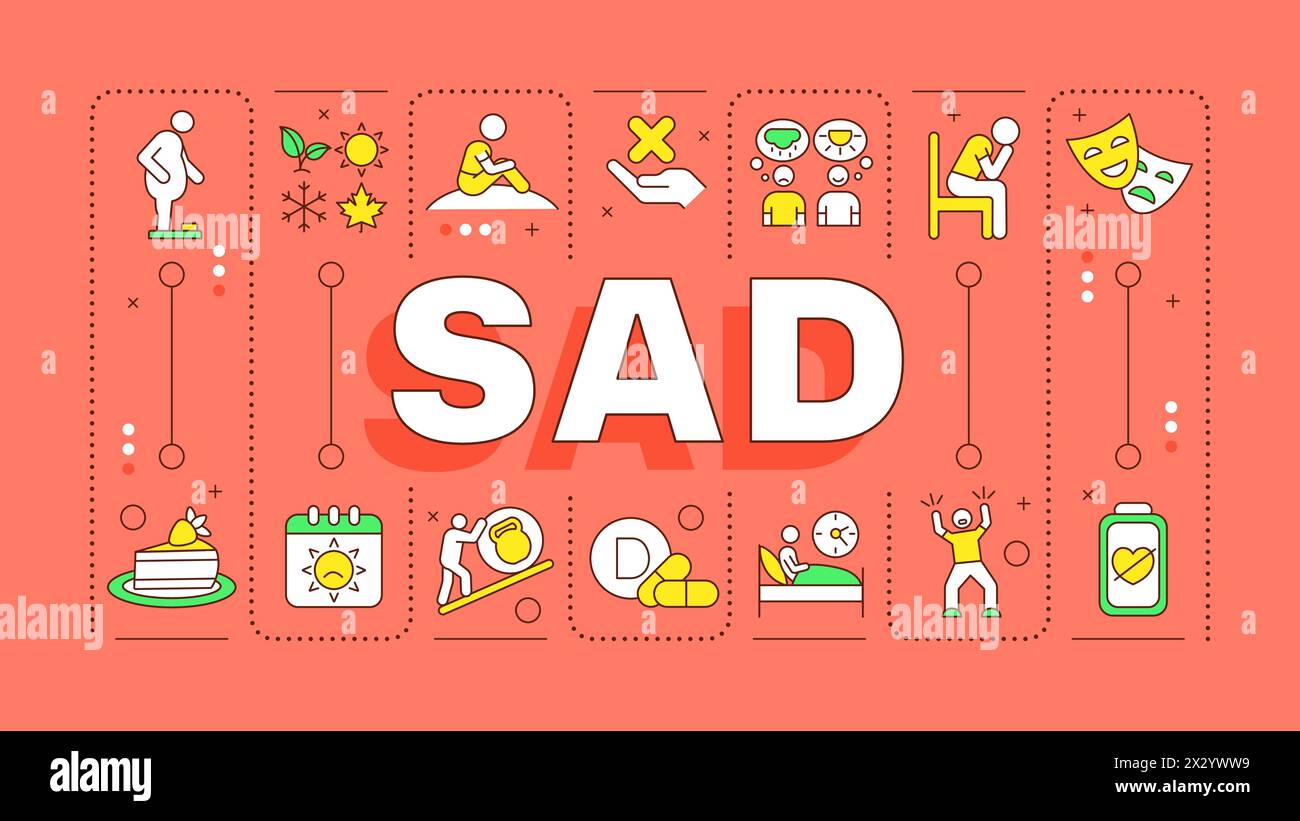 SAD red word concept Stock Vector Image & Art - Alamy