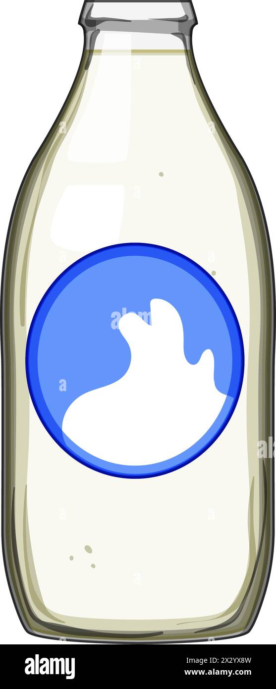 nutrition milk bottle cartoon vector illustration Stock Vector Image ...