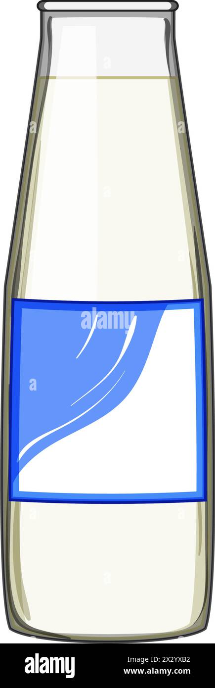 glass milk bottle cartoon vector illustration Stock Vector Image & Art ...
