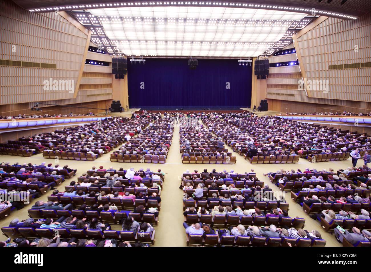MOSCOW - OCTOBER 14: Viewers sit in auditorium before anniversary ...