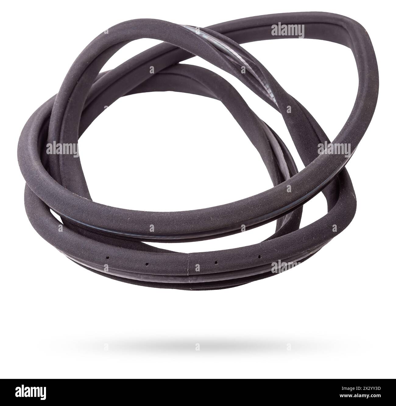 Rolled up black rubber sealant for elements of the car body, doors or ...