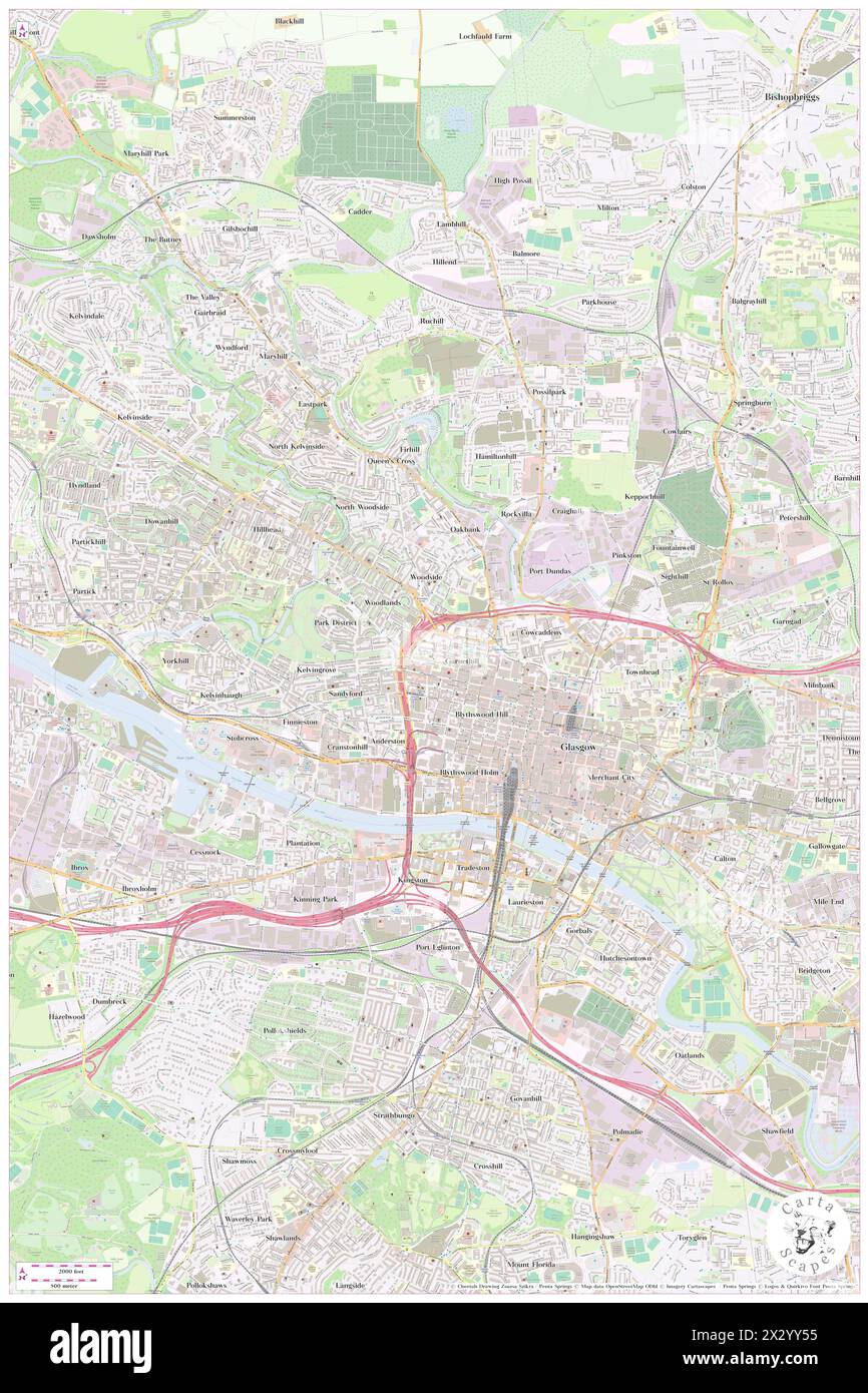 Glasgow central road map hi-res stock photography and images - Alamy