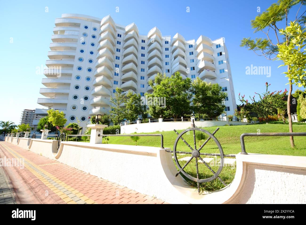 ALANYA - JULY 15: The residential complex of My Marine Residence, on ...
