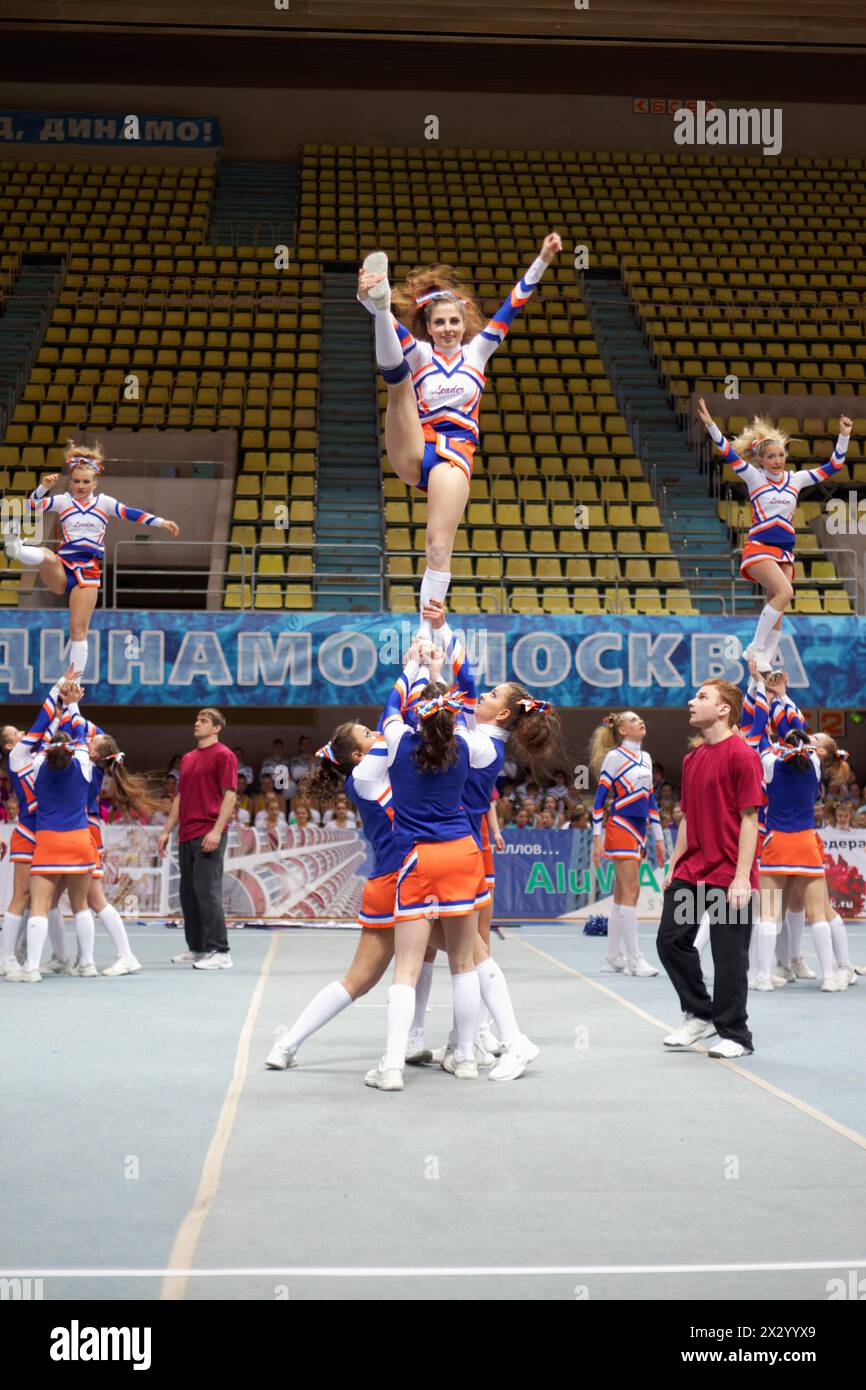 MOSCOW - MAR 24: Performance of cheerleaders team Leader at ...