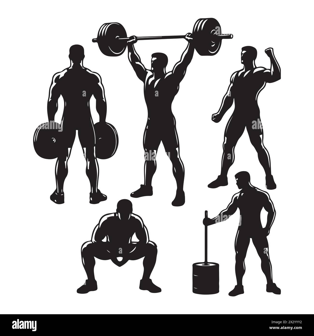 Silhouette set of weightlifter Stock Vector Image & Art - Alamy