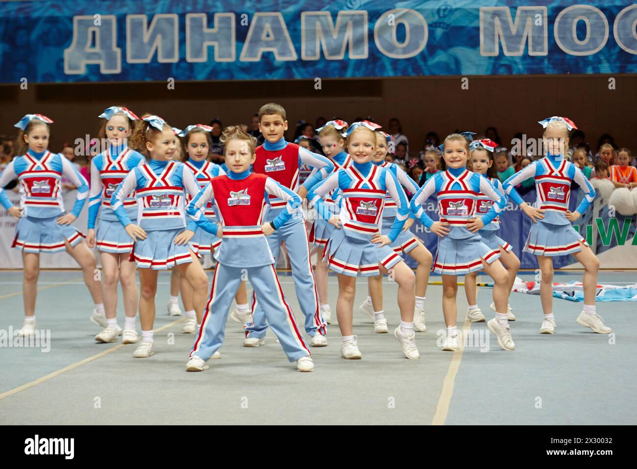 MOSCOW - MAR 24: Performance of children cheerleaders team Sharks at ...