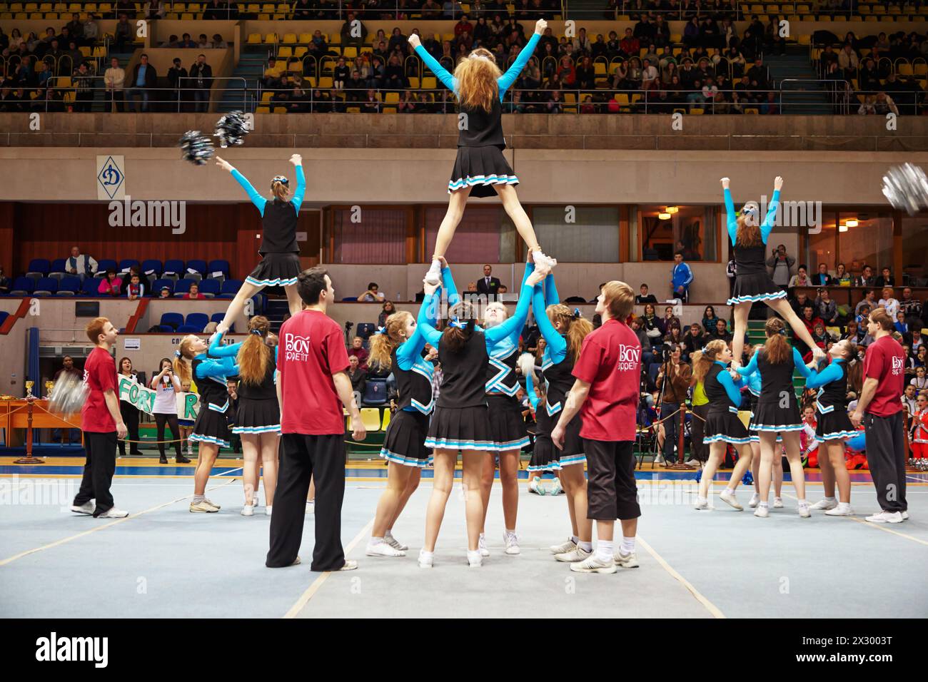MOSCOW - MAR 24: Cheerleaders girl team performs at Championship and ...