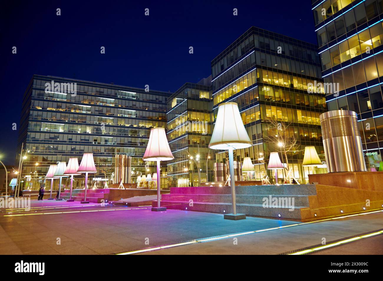MOSCOW - MAR 24: Evening square near to Metropolis shopping center ...