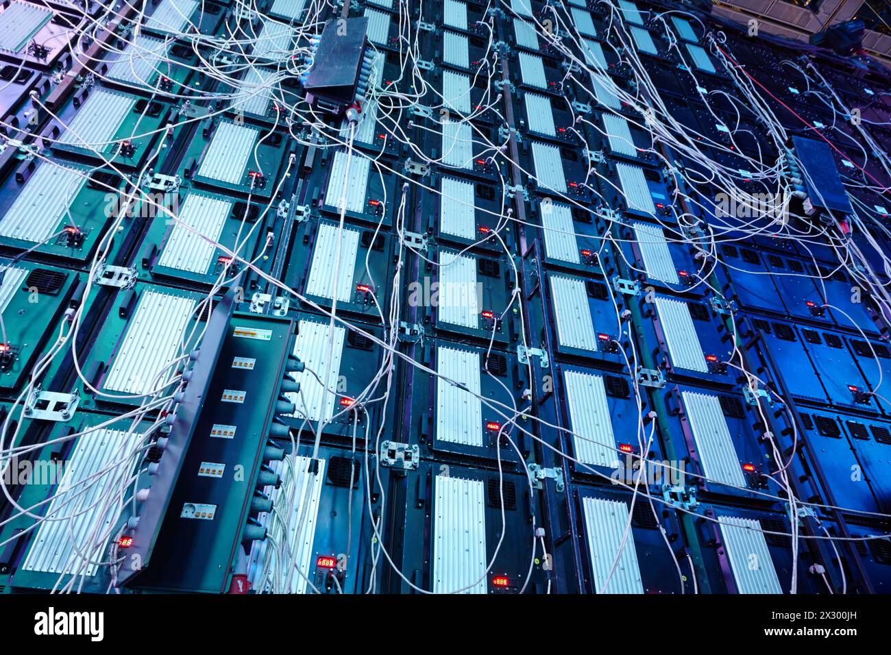 Demonstration led display screen from behind Stock Photo - Alamy