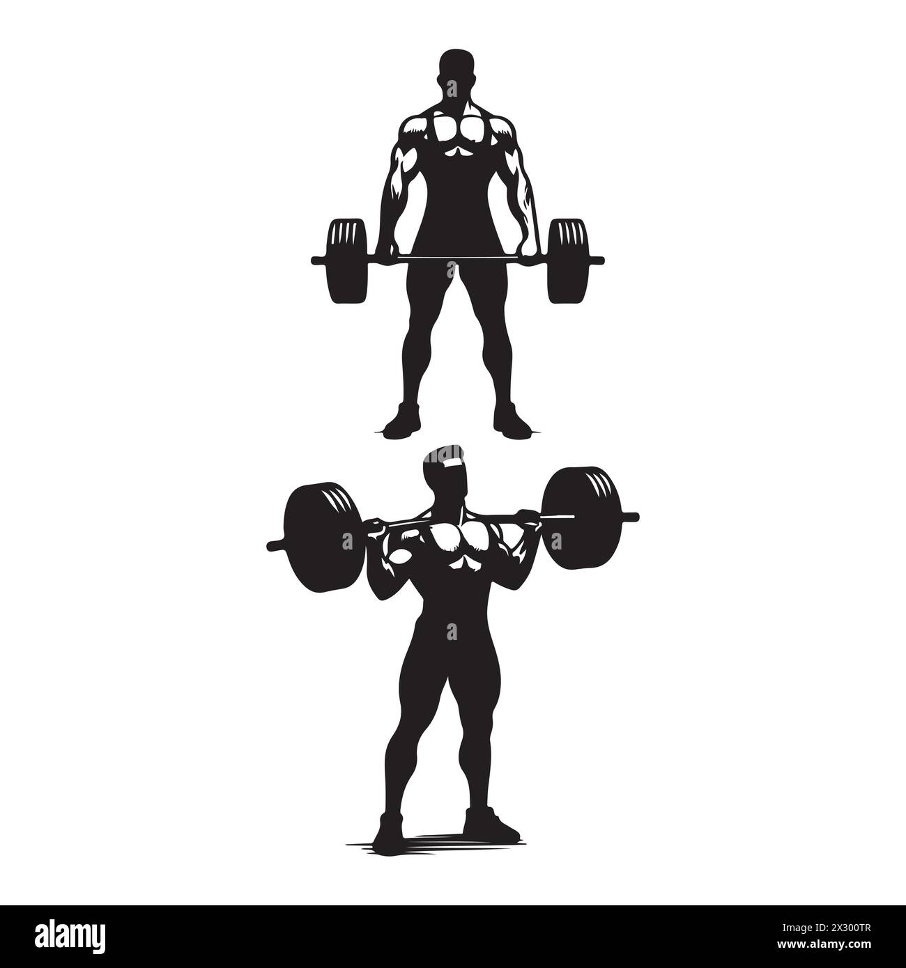 Silhouette set of weightlifter Stock Vector Image & Art - Alamy