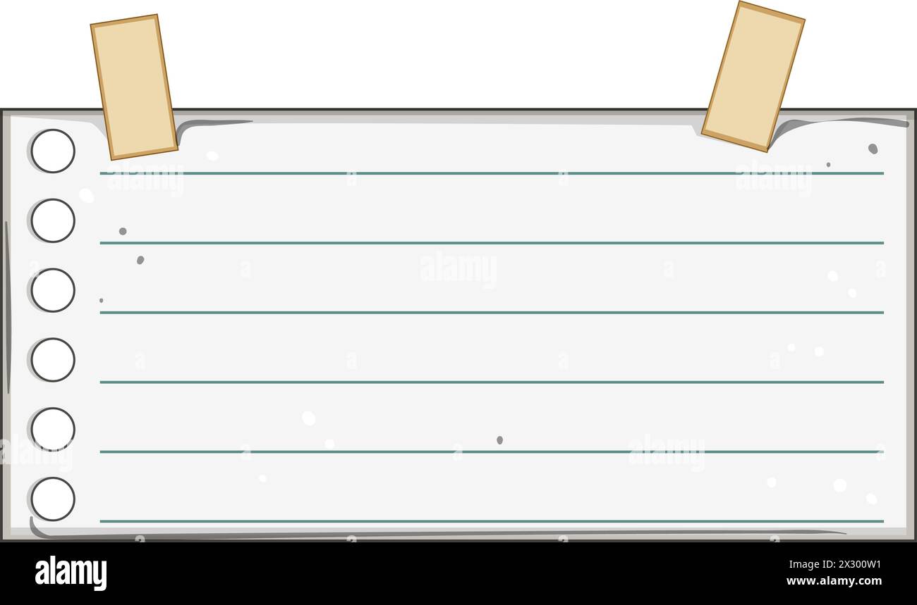 to pinned paper notes cartoon vector illustration Stock Vector Image ...