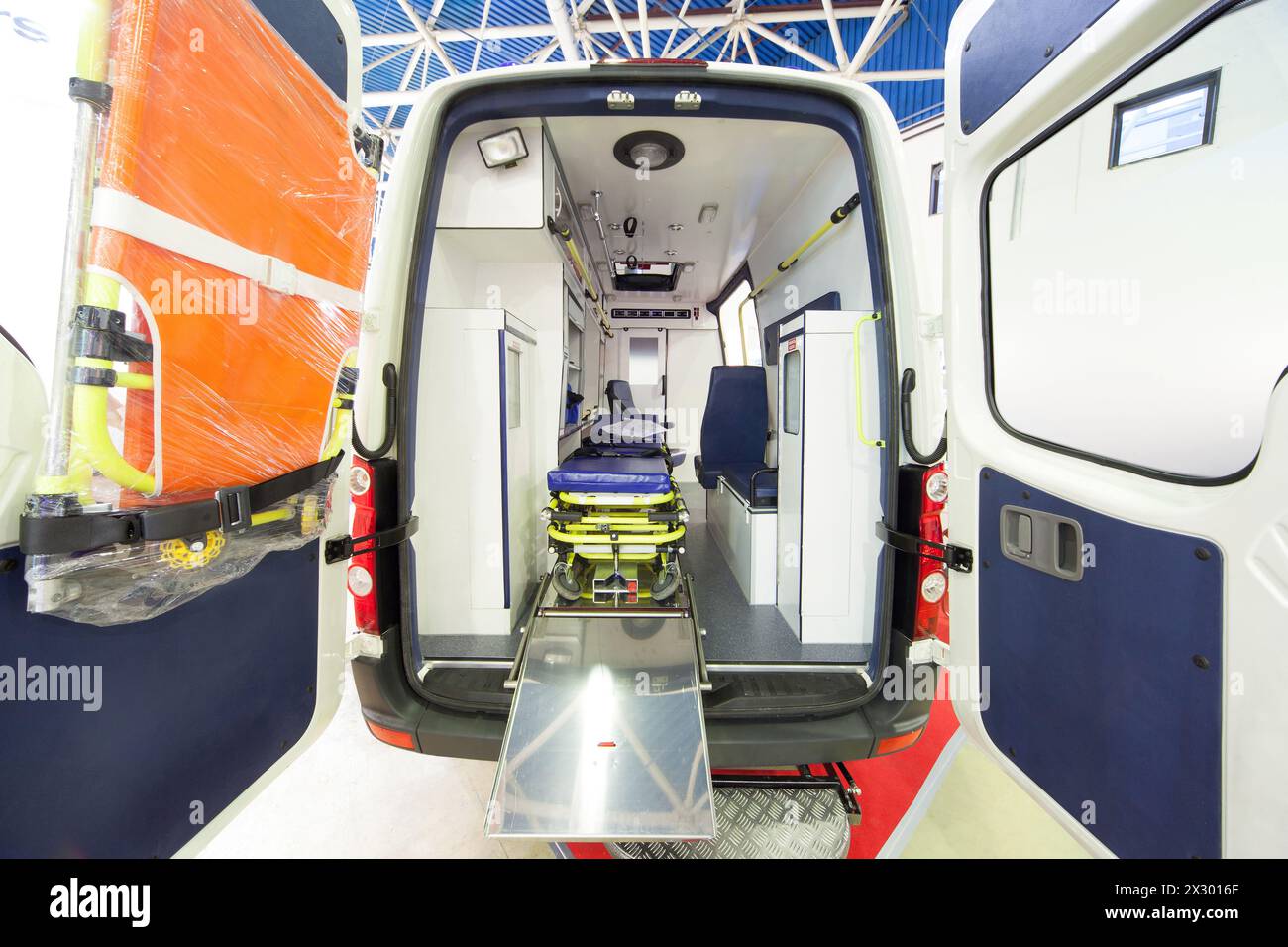 ambulance rear view Stock Photo - Alamy