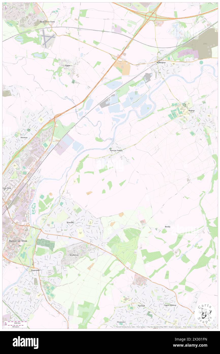 Map of burton on trent Cut Out Stock Images & Pictures - Alamy