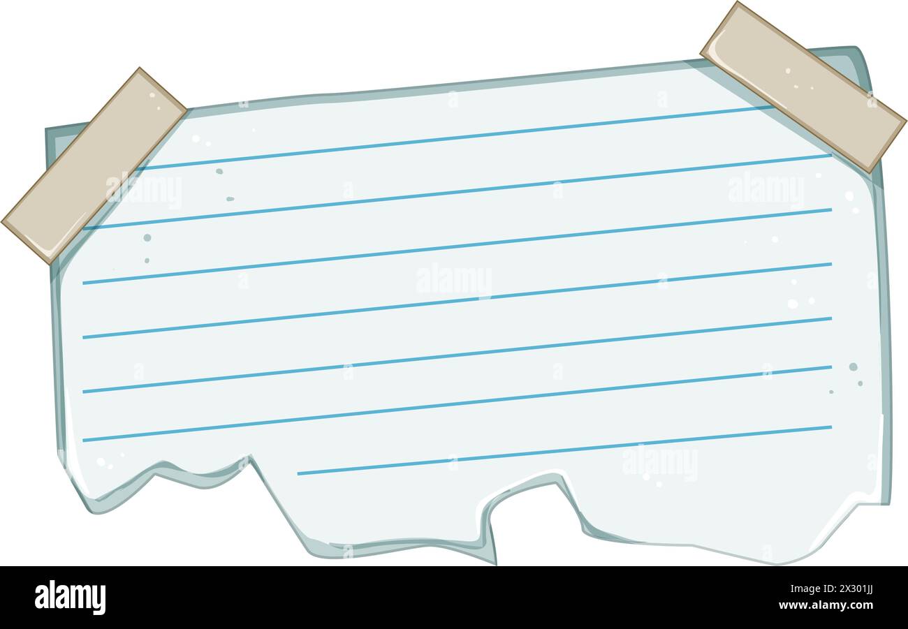 idea pinned torn paper notes cartoon vector illustration Stock Vector ...
