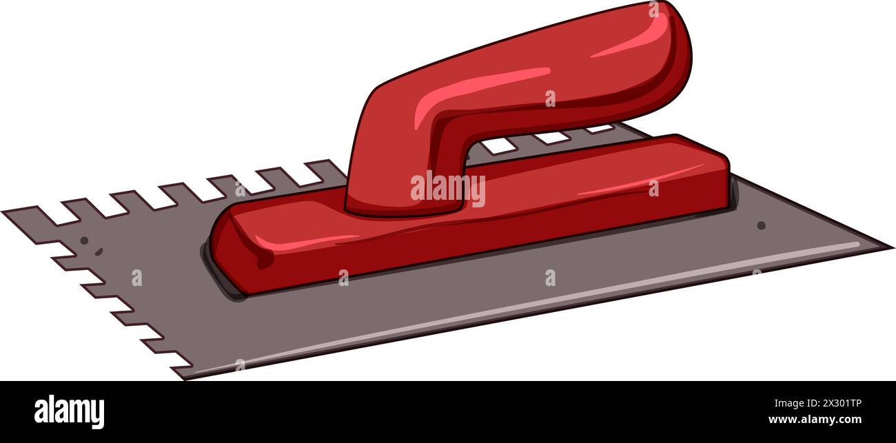 tile notched trowel cartoon vector illustration Stock Vector Image ...