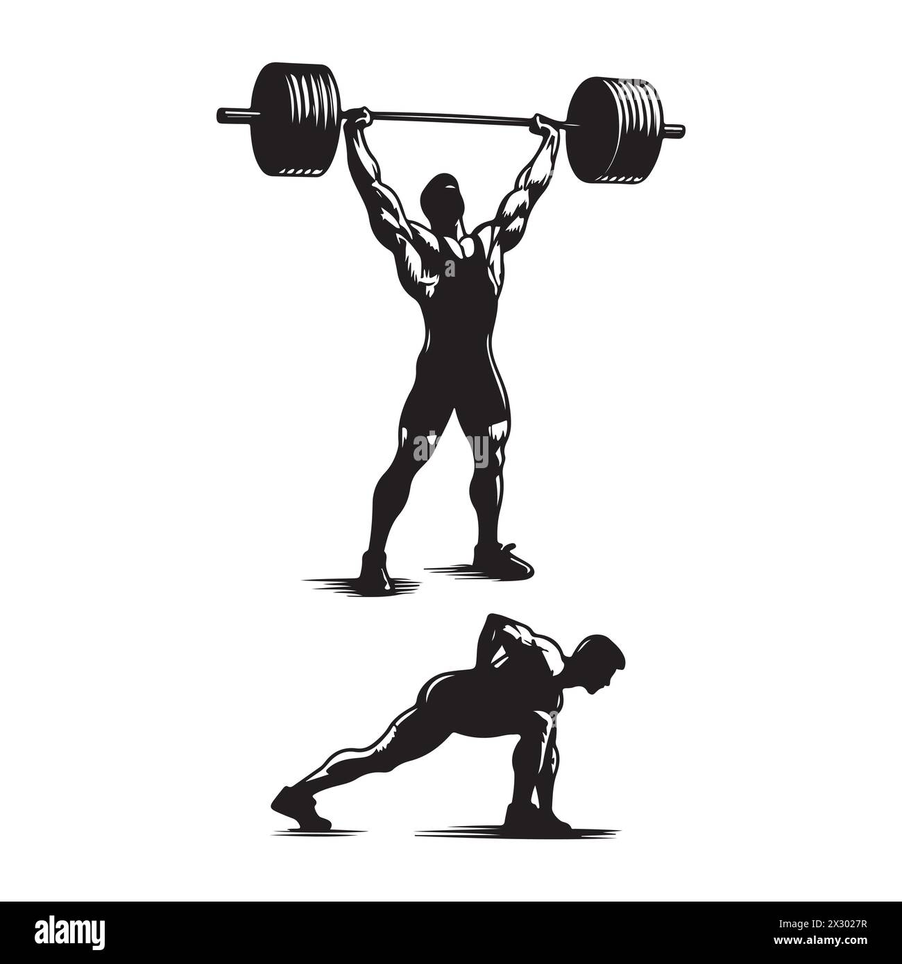 Silhouette set of weightlifter Stock Vector Image & Art - Alamy