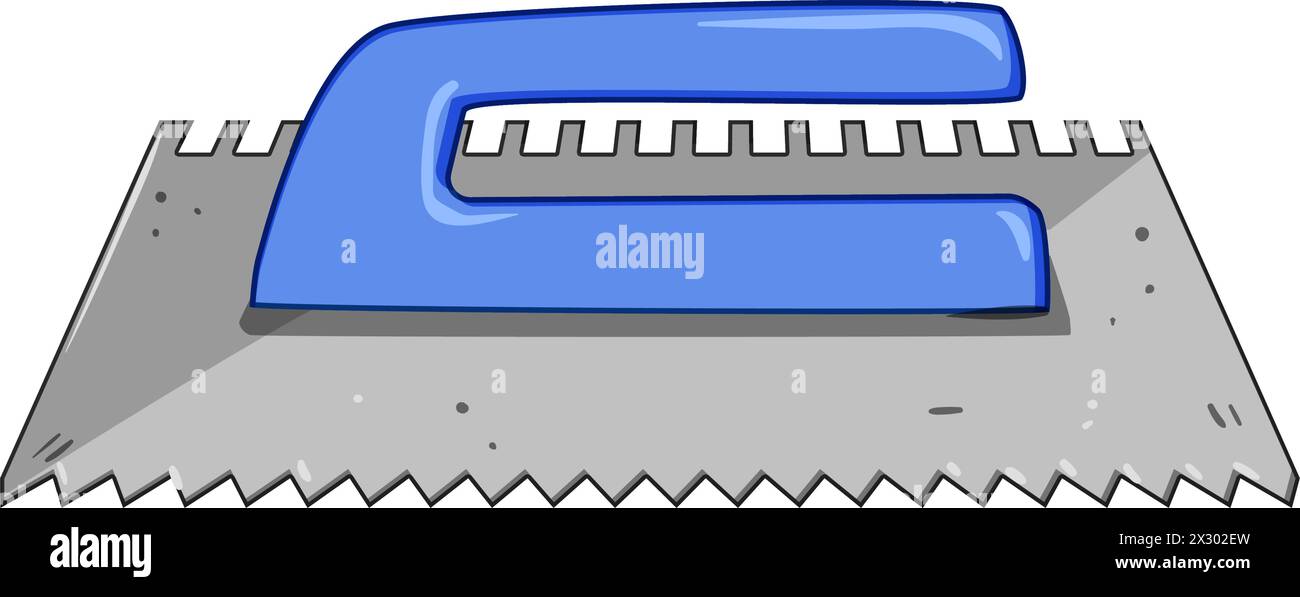 spreader notched trowel cartoon vector illustration Stock Vector Image ...
