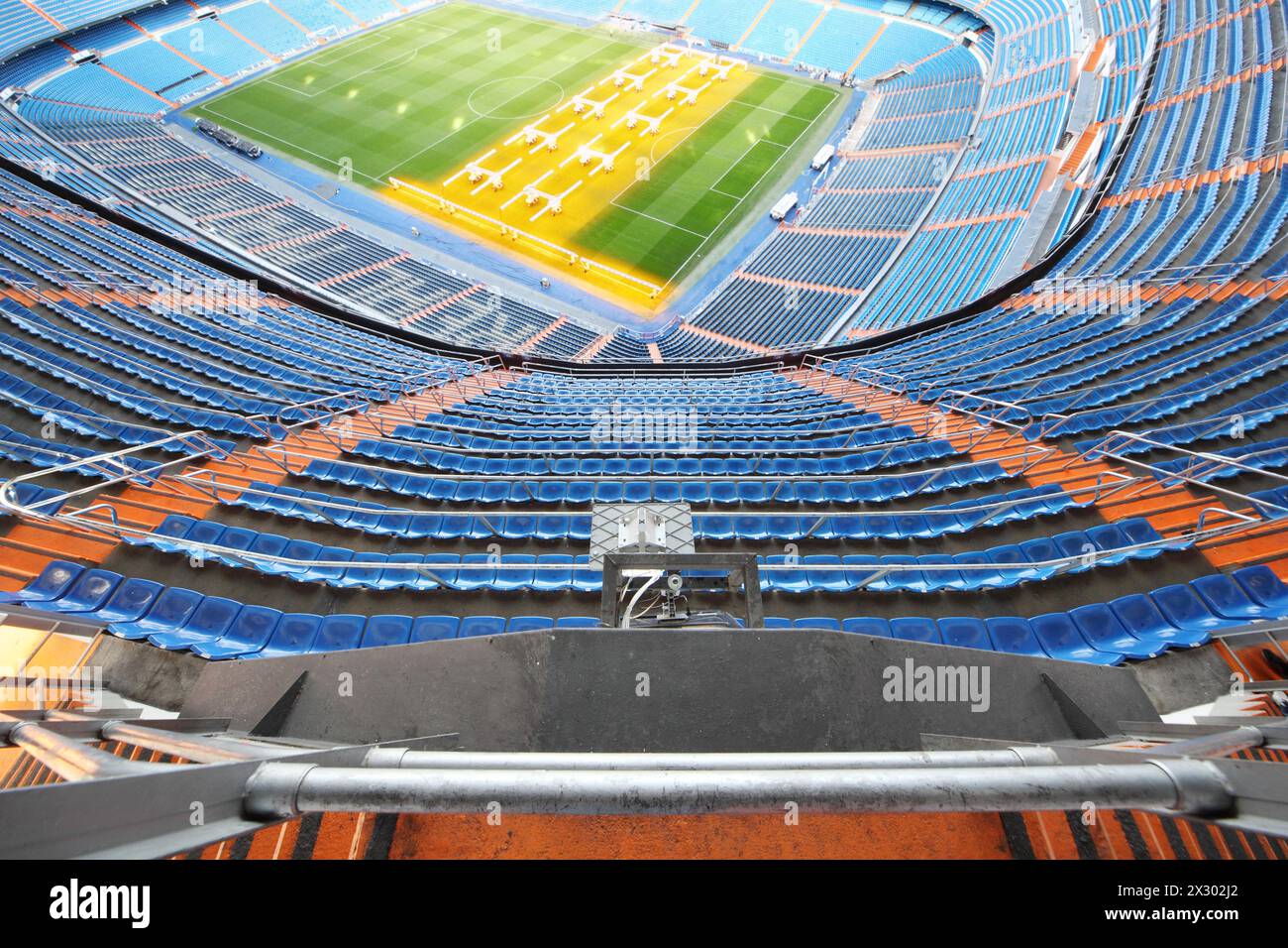 MADRID - MARCH 8: Grandstand and artificial light for growing lawns in ...