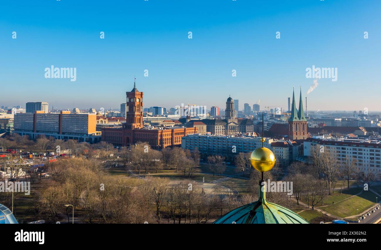 Aerial panoramic view of central Berlin from Berlin Cathedral Stock ...